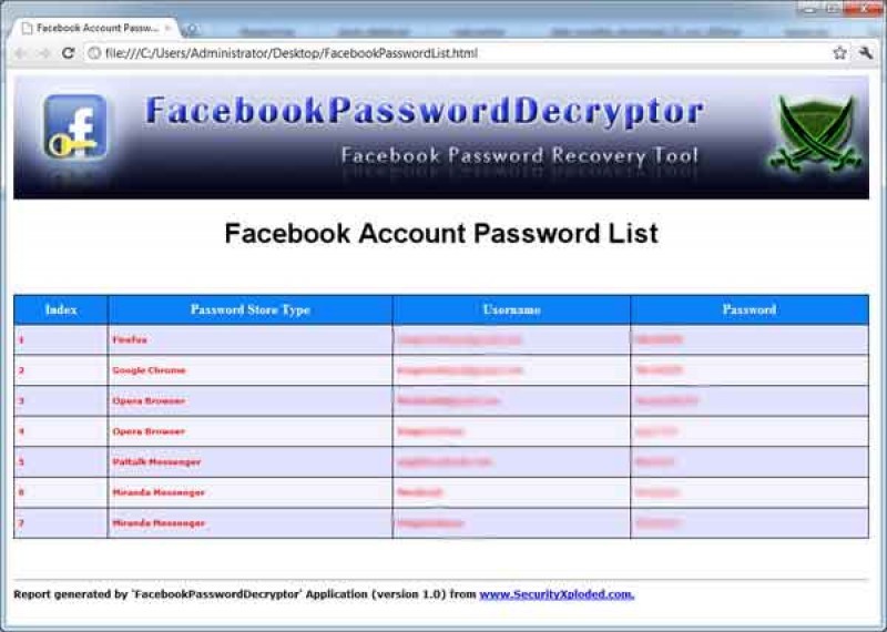 Facebook Password Decryptor 4.0 Portable | Portables Programas