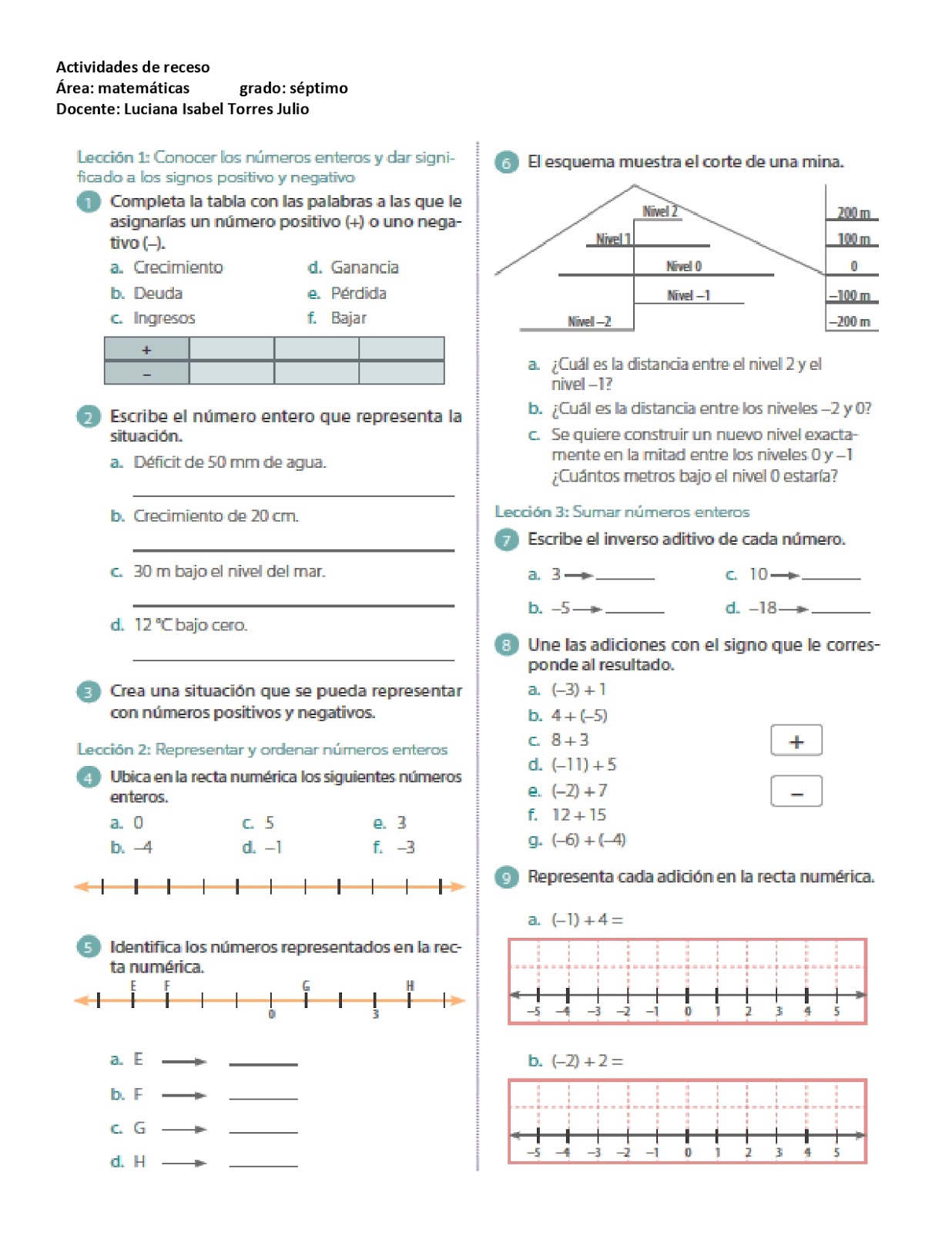 MATEMATICAS ROSEDAL: GRADO 7° (SÉPTIMO)