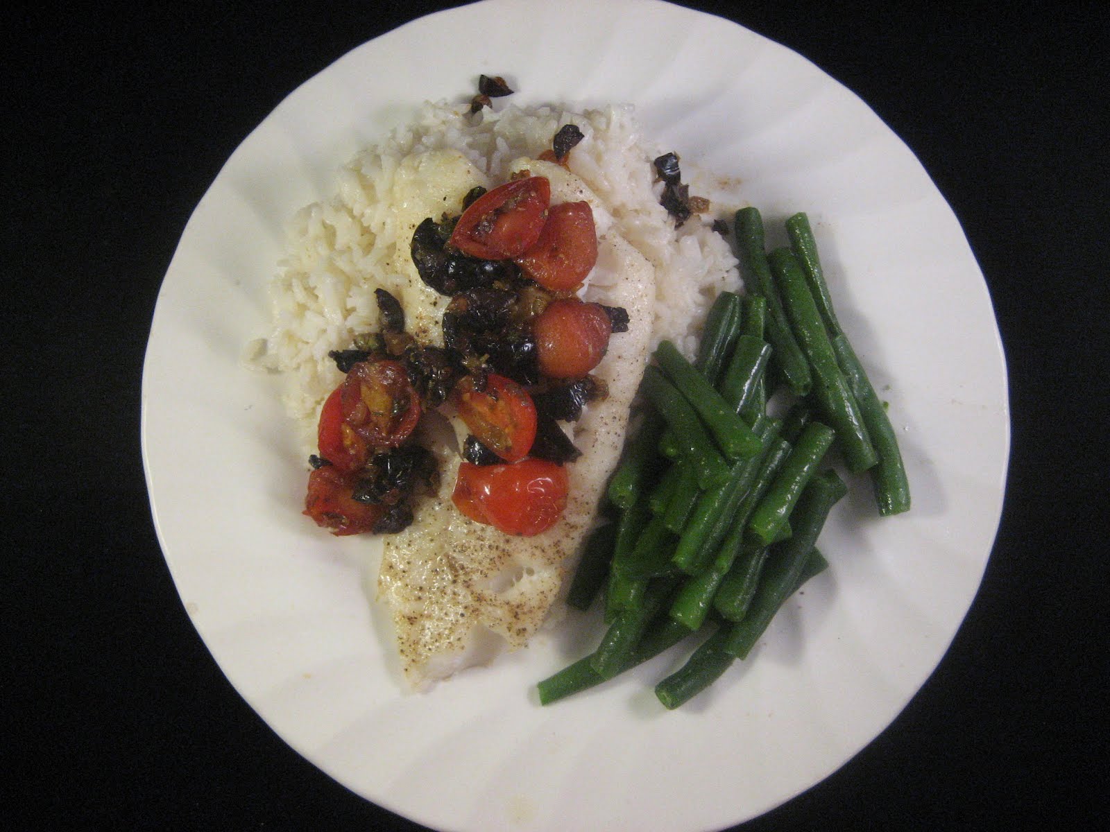 Chez Mona: Roasted Cod with Warm Tomato-Olive-Caper Tapenade