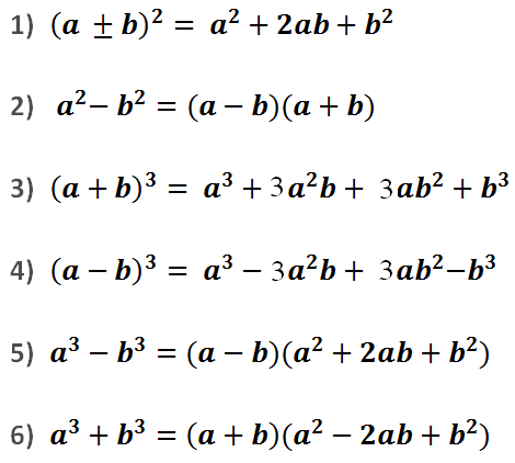 Matematikos formulės: Greitosios daugybos formulės