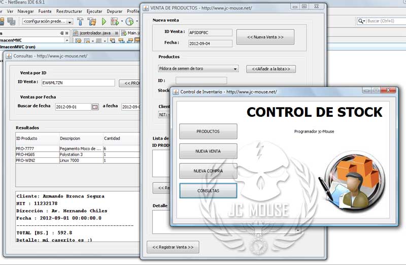 mouse: Control de Stock en Java y MVC