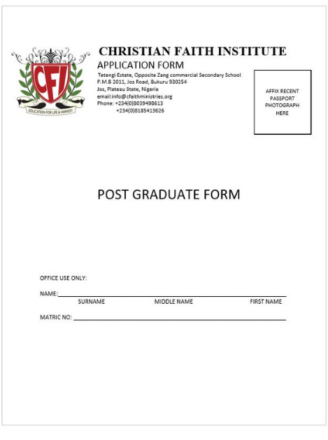 Post Graduate Form