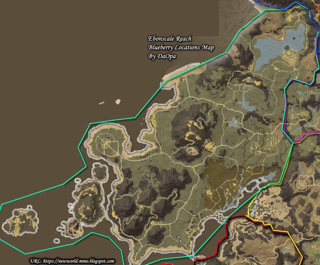 New World: Ebonscale Reach blueberry map