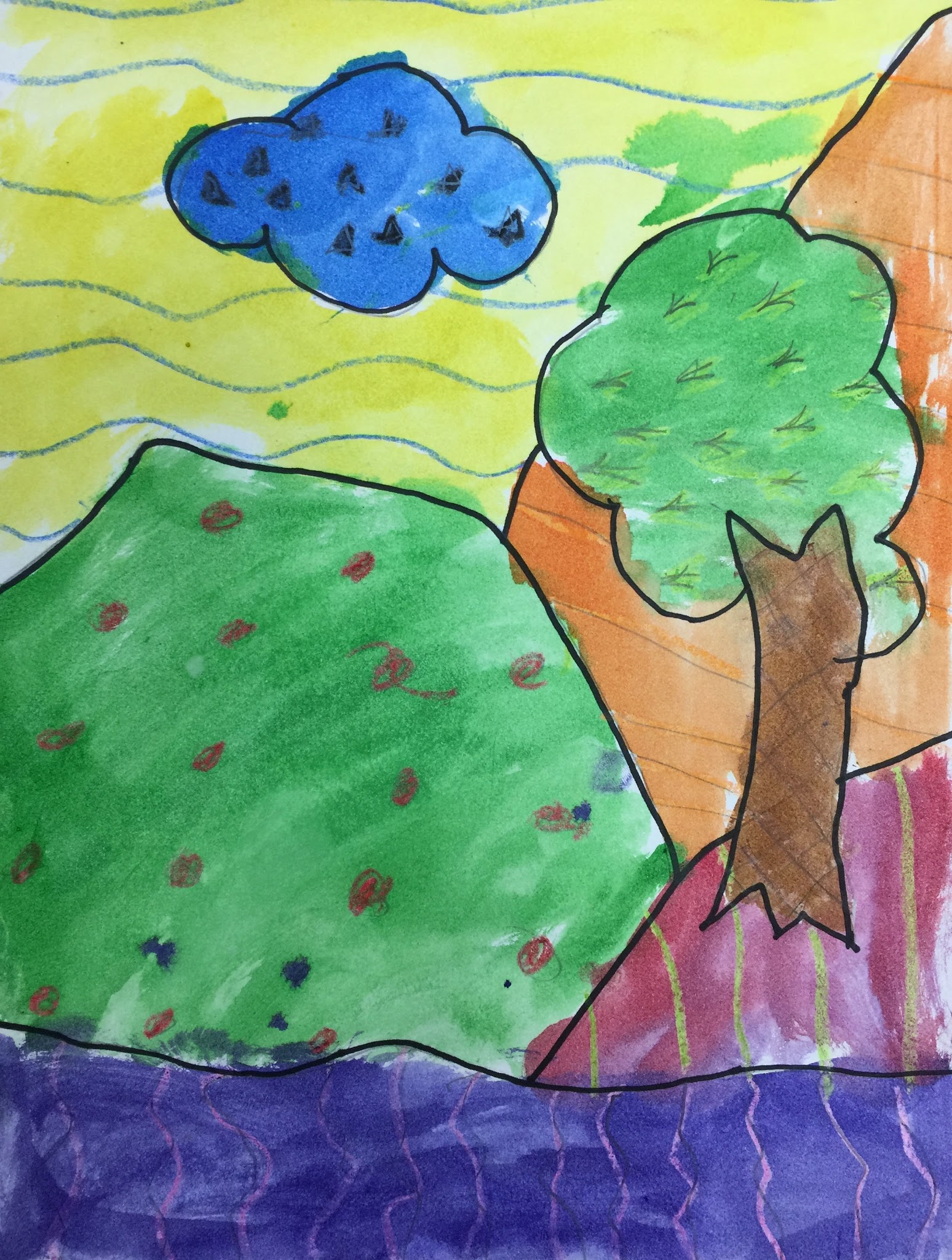 Mrs Harris Art Room Patterned Landscape Art Lesson For Kindergarten mrs-harris-art-room-patterned-landscape-art-lesson-for-kindergarten