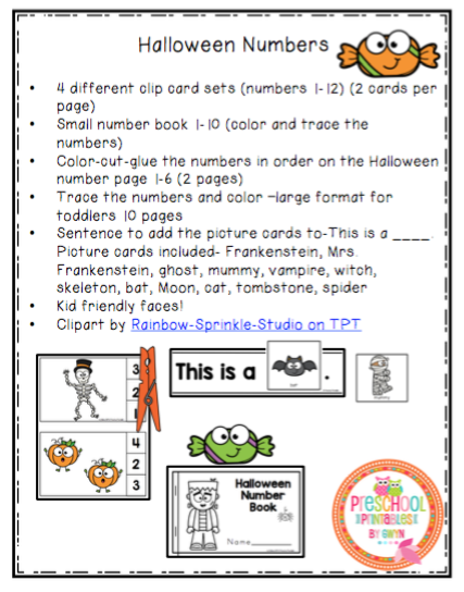 Halloween Number Practice ~ Preschool Printables
