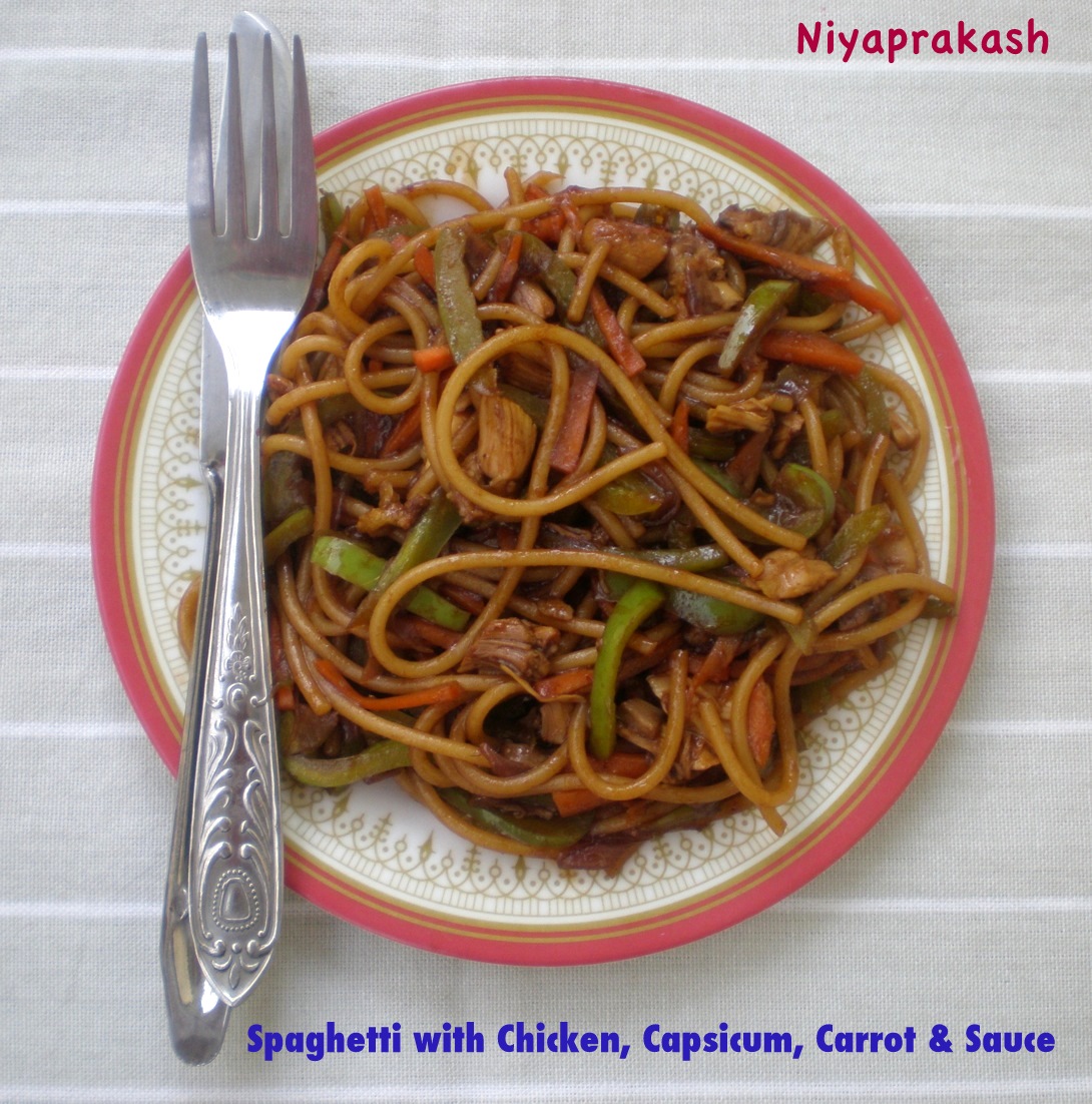 Niya's World: Chinese style Barilla Spaghetti with Chicken