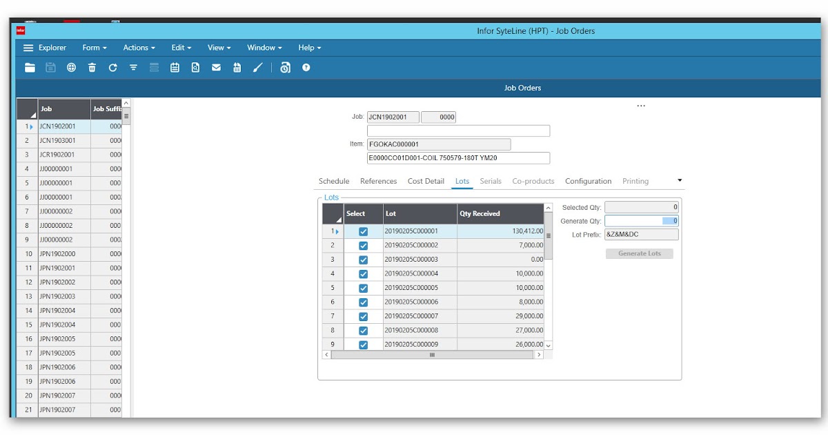 Montree (KMx10): Infor CSI : Preassign Lot