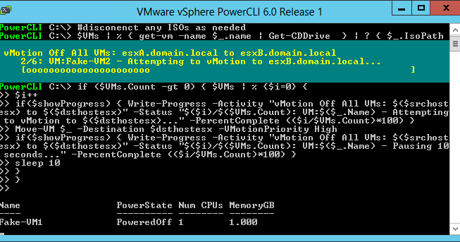 All Things Techie .net: PowerCLI to vMotion VMs off and Enable ...