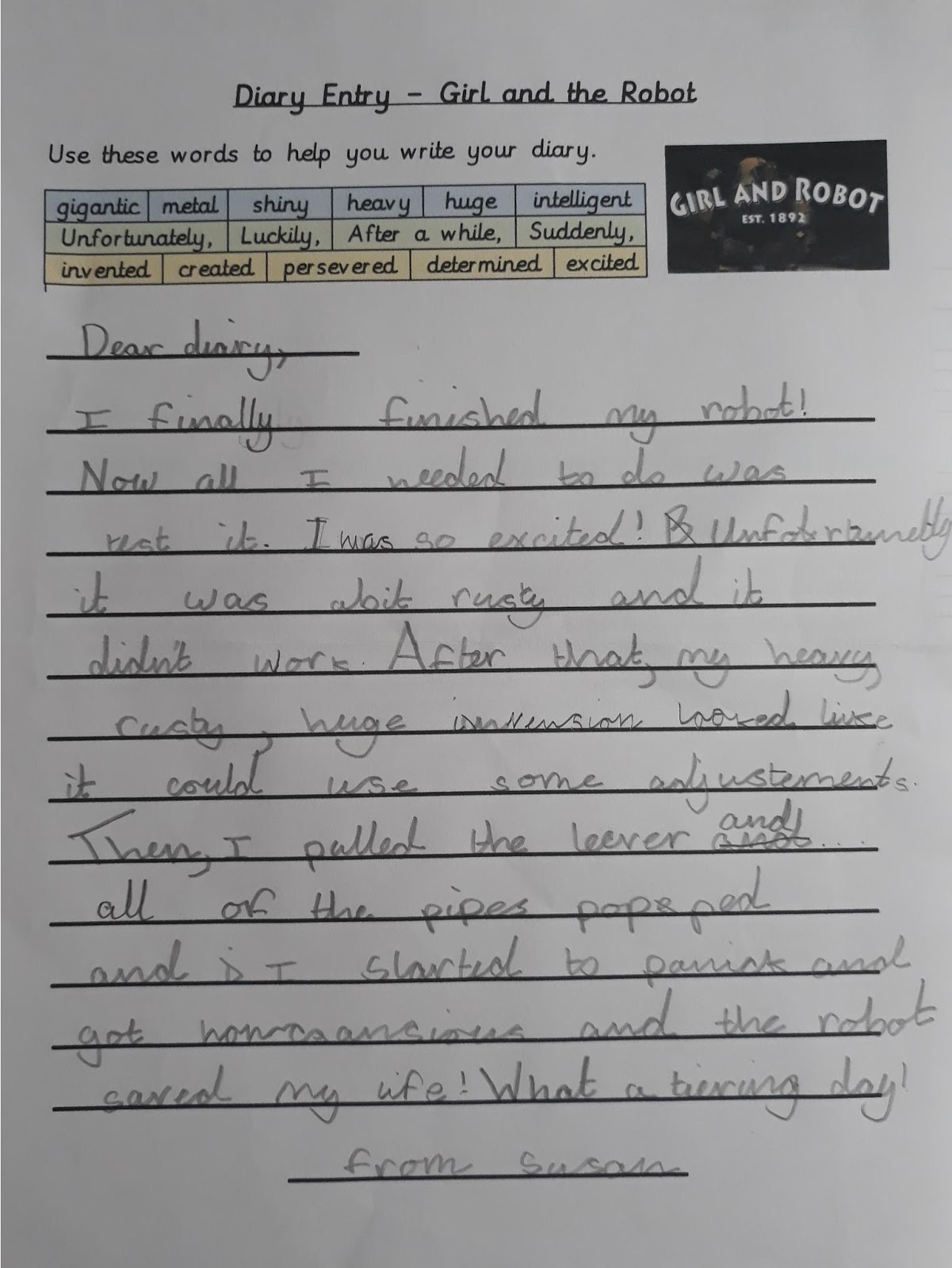 Bannockburn Primary: Year 2 - Home Learning - Superb Diary Writing