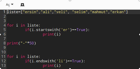 PYTHON STARTSWITH ve ENDSWITH KULLANIMI ~ BURADAN ÖĞREN