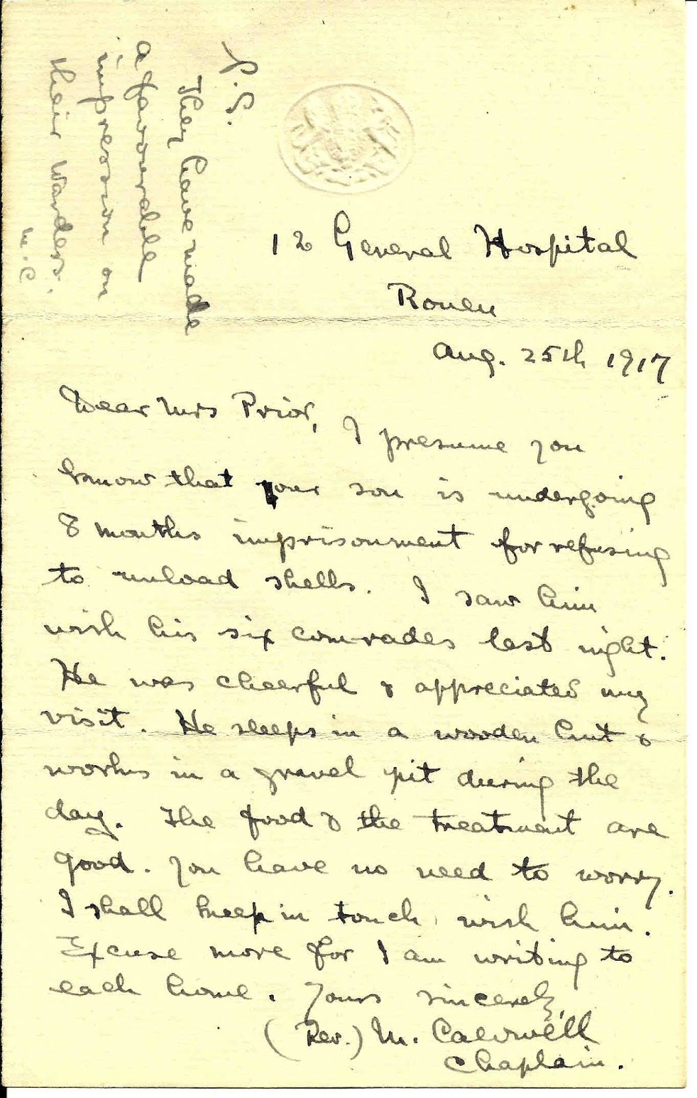 Michael Prior's Blog: Great-uncle Mark, a conscientious objector