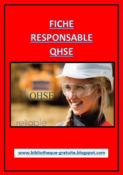 Télécharger gratuitement Fiche de Responsable QHSE