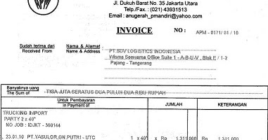 Contoh Invoices | SEMUA SURAT