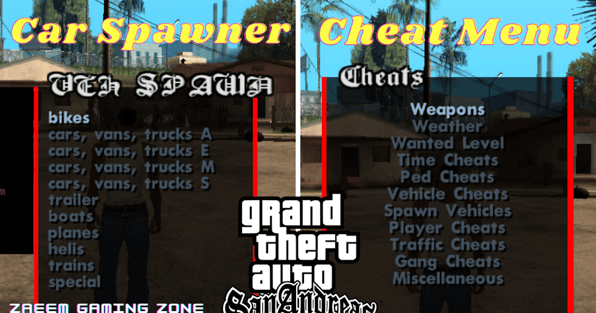 Car Spawner + Cheat Menu for GTA San Andreas 100% Working on All PC ...