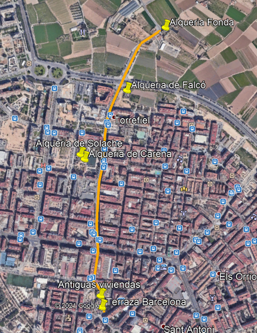 El camino de Moncada en Valencia