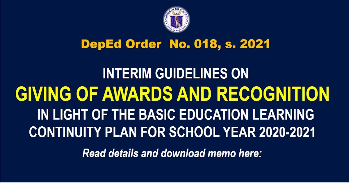 DEPED ORDER NO. 018 S. 2021 - The Teacher's Craft