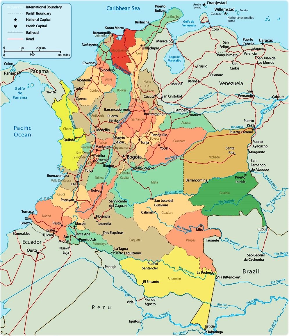 Republic of Colombia Map