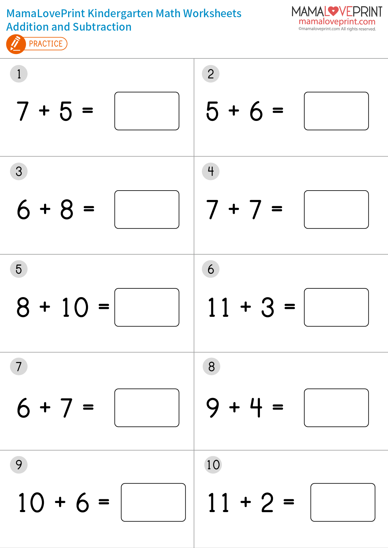 MamaLovePrint K3 Math Worksheets Adding And Subtracting Within 20 MamaLovePrint K3 Math Worksheets Adding And Subtracting Within 20