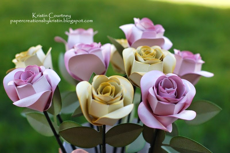 Paper Creations by Kristin: 3D Paper Roses in Flower Pail