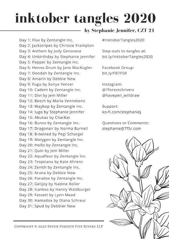 Everything Is Art: Inktober Tangles 2020 Official List