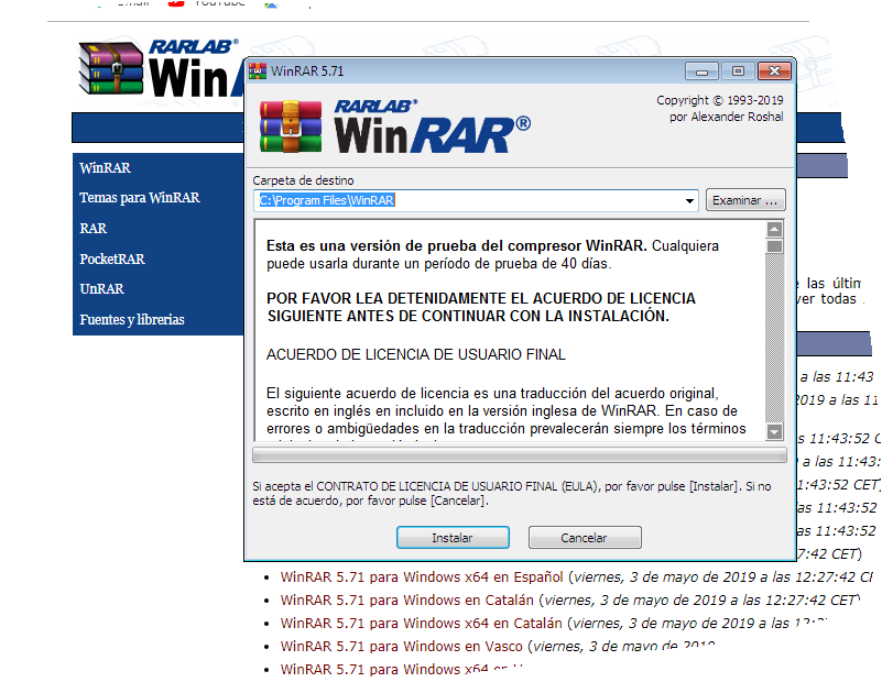 INSTALACIÓN DE PROGRAMAS WINRAR
