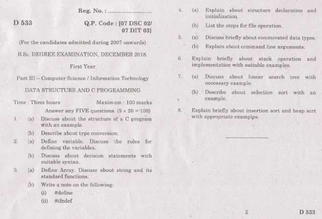 Bharathiar University B.Sc., Part III - Computer science and ...