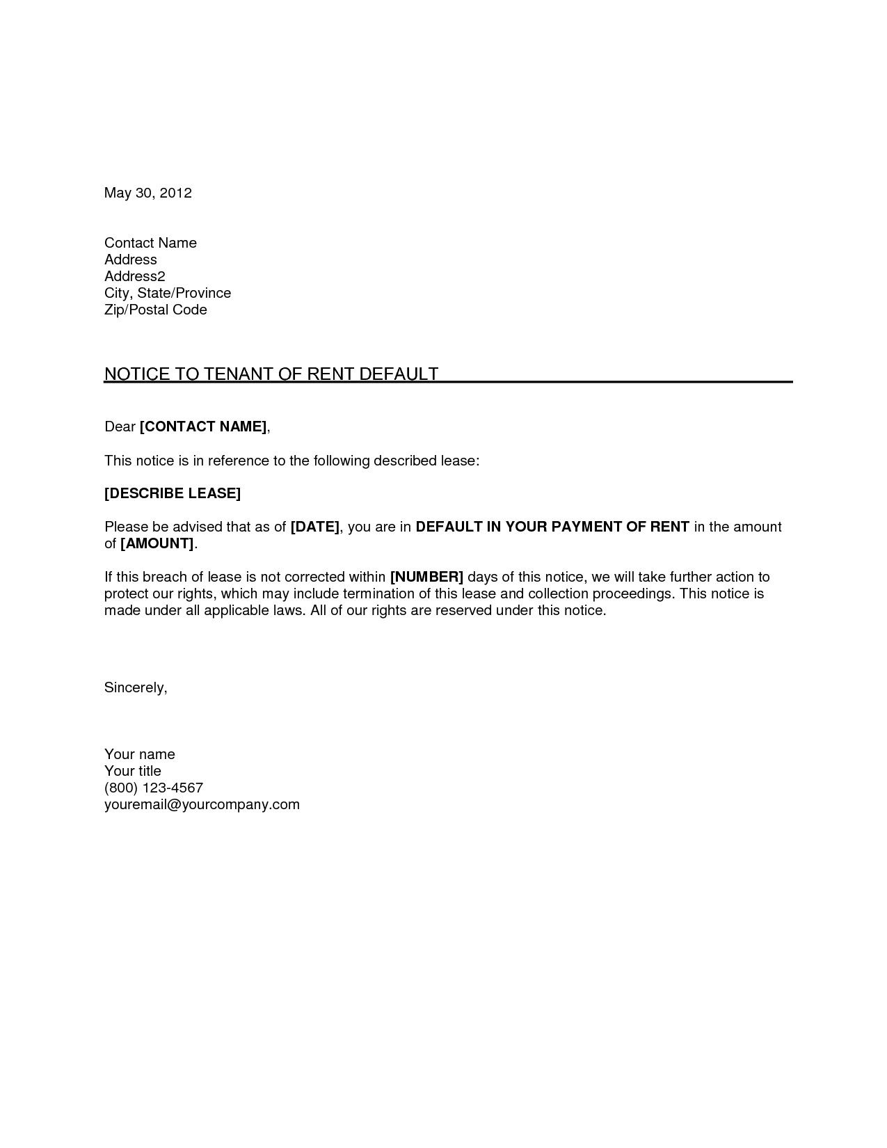 Lease Default Letter Template Resume Letter lease-default-letter-template-resume-letter