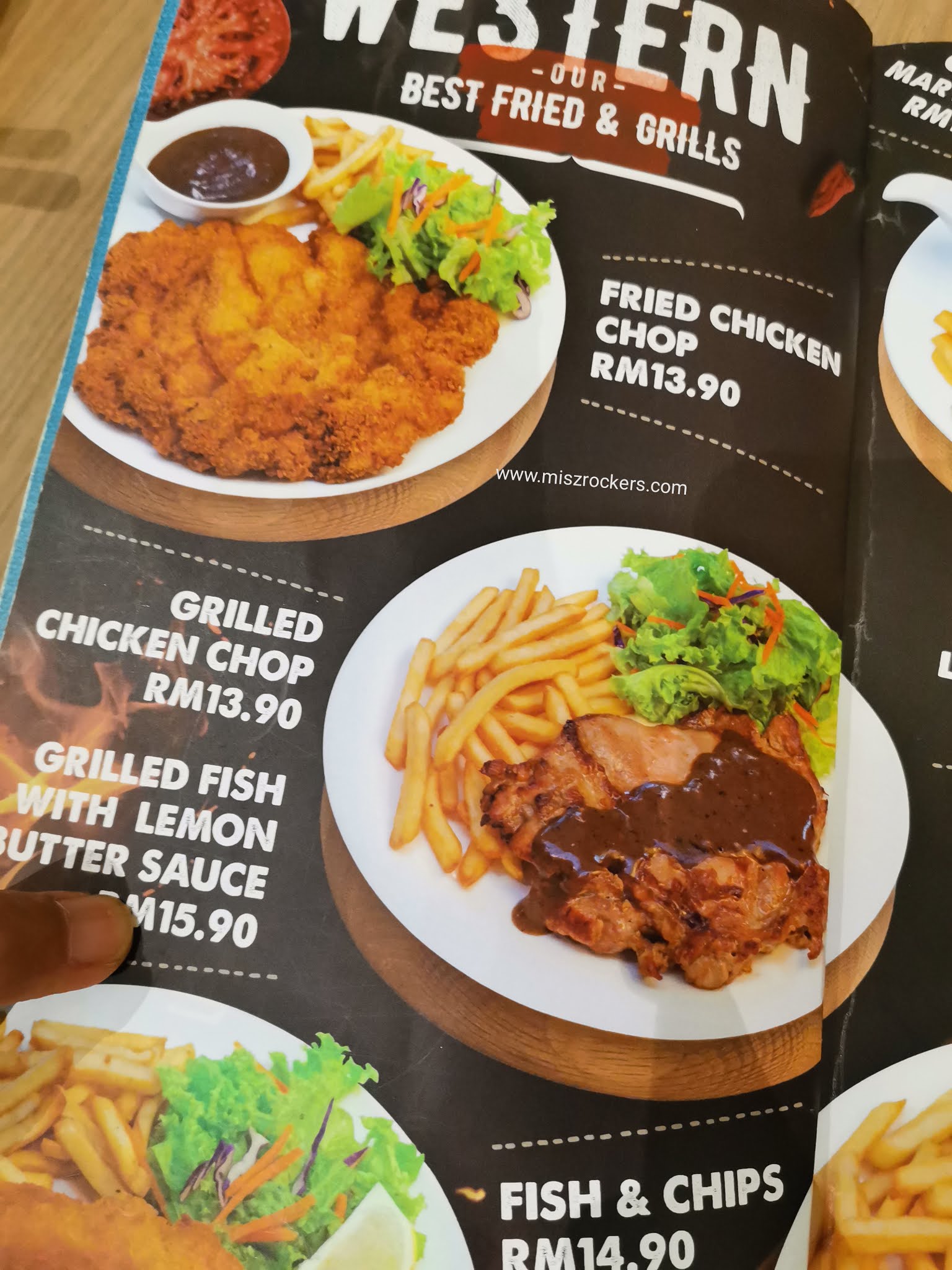 Chicken Chop Menu