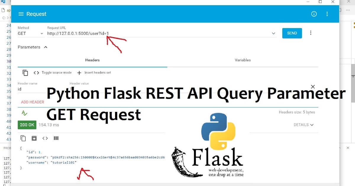 Python Flask REST API Query Parameter GET Request | Tutorial101