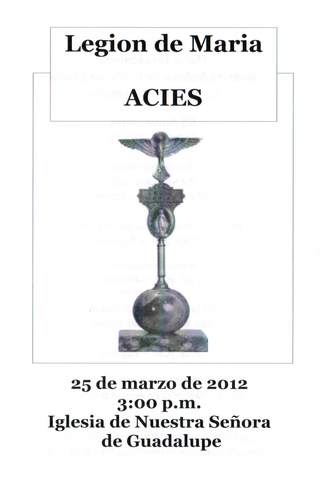 Legion of Mary 2012 ACIES Program