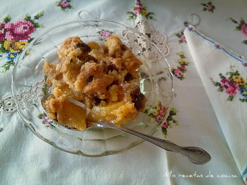 Crumble de mango y nueces - Mis recetas de cocina