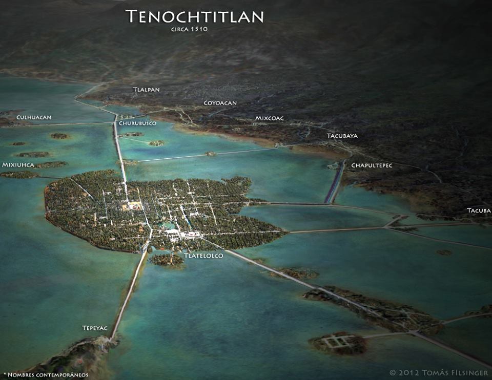 Tenochtitlan, en 1519 - Historia y Genealogía Hispanoamericana