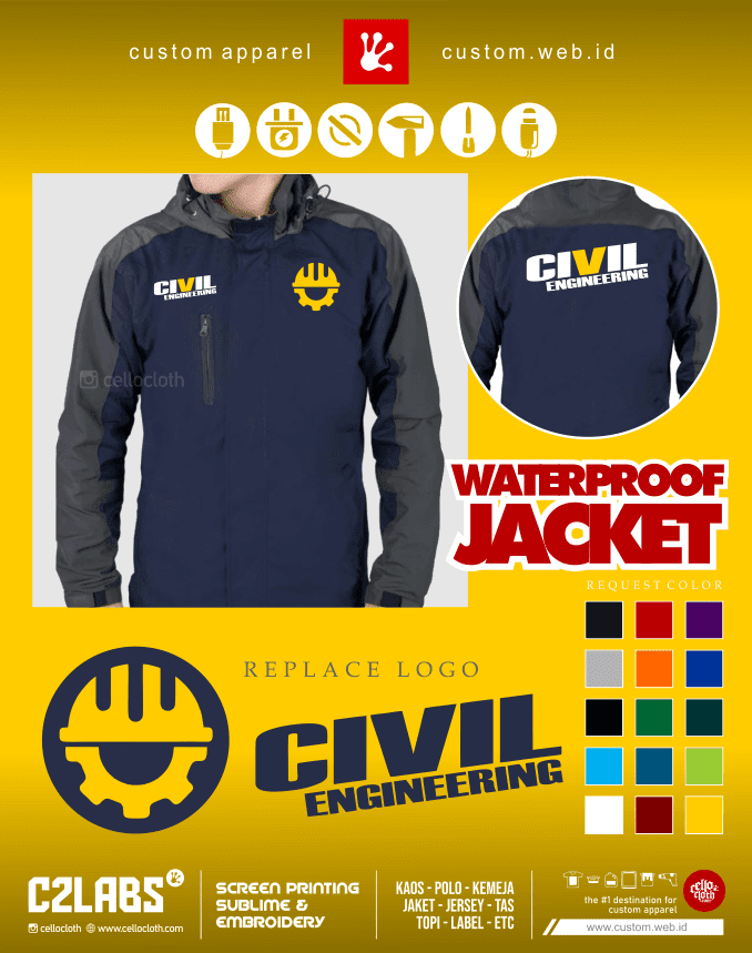 Civil Engineering Building Jacket - Jaket Tehnik Sipil - Konveksi Jaket ...