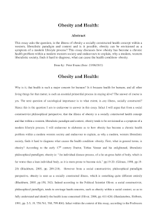 essay examples: Obesity Essay