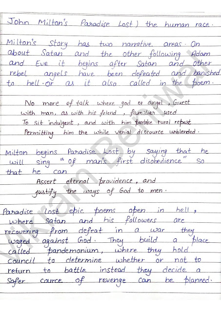 Paradise lost as an epic poem by John Milton