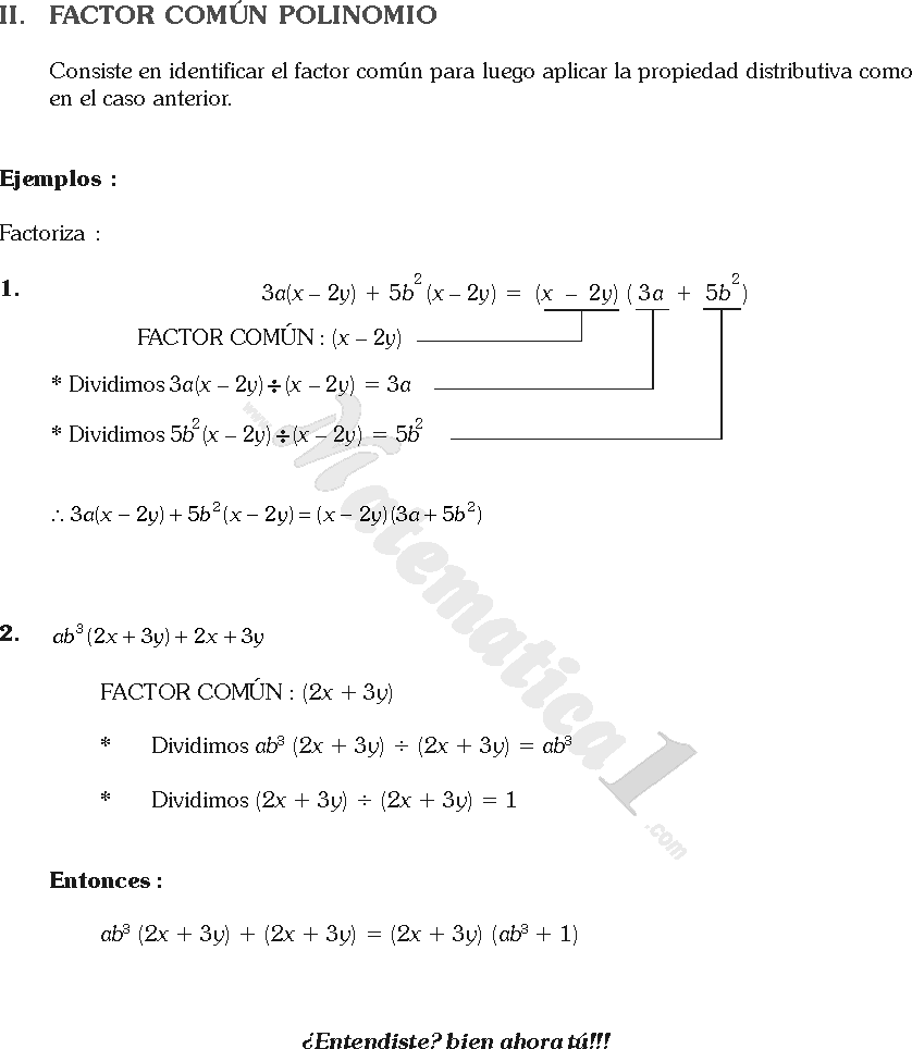 FACTOR COMÚN MONOMIO Y POLINOMIO DIFERENCIA DE CUADRADOS EJERCICIOS DE ... FACTOR COMÚN MONOMIO Y POLINOMIO DIFERENCIA DE CUADRADOS EJERCICIOS DE ...
