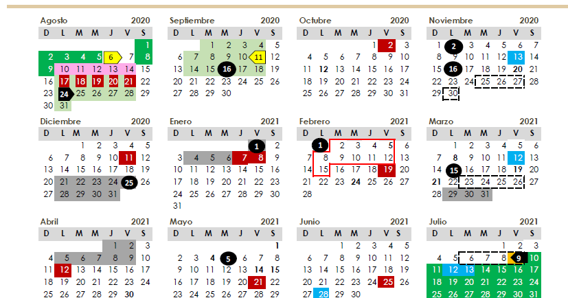 Calendario - Educación Física II