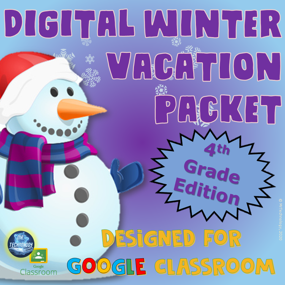 MrTechnology on TpT!: 4th Grade Winter Break Vacation Packet for Google ...