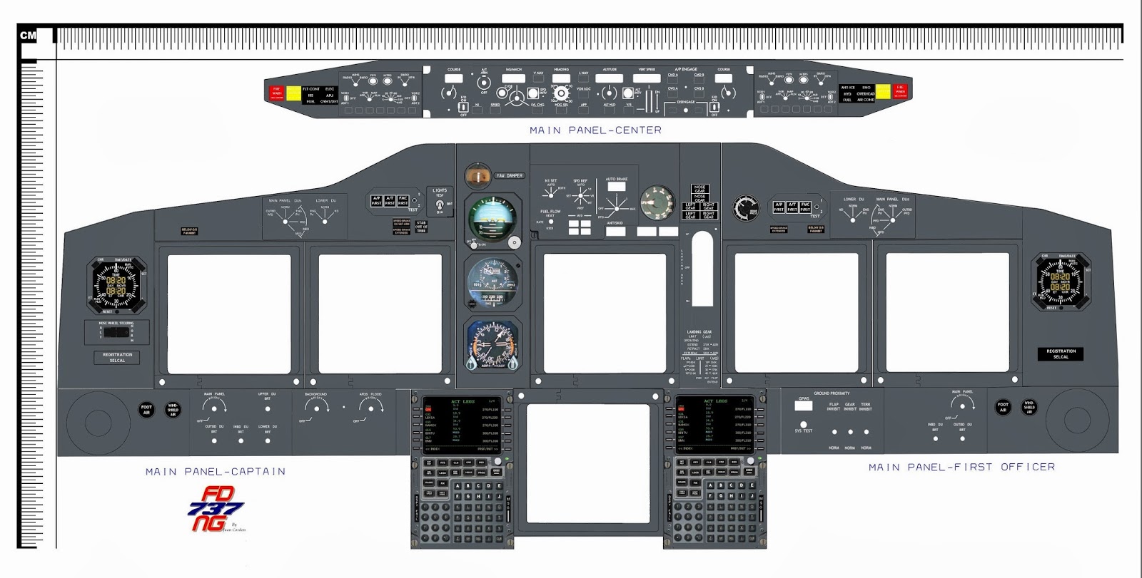 B737 Home Cockpit: Medidas, Measurements, Messungen, Misurazioni, Pазмеры
