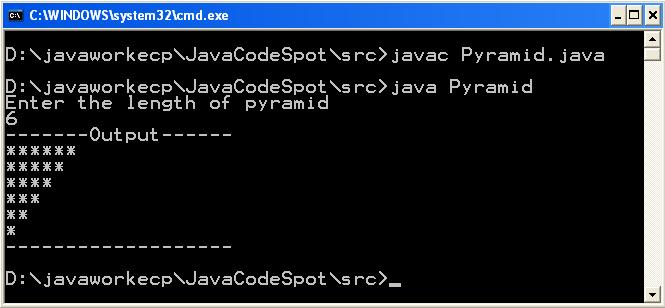 JAVA CODE SPOT: JAVA Programming : Pyramids
