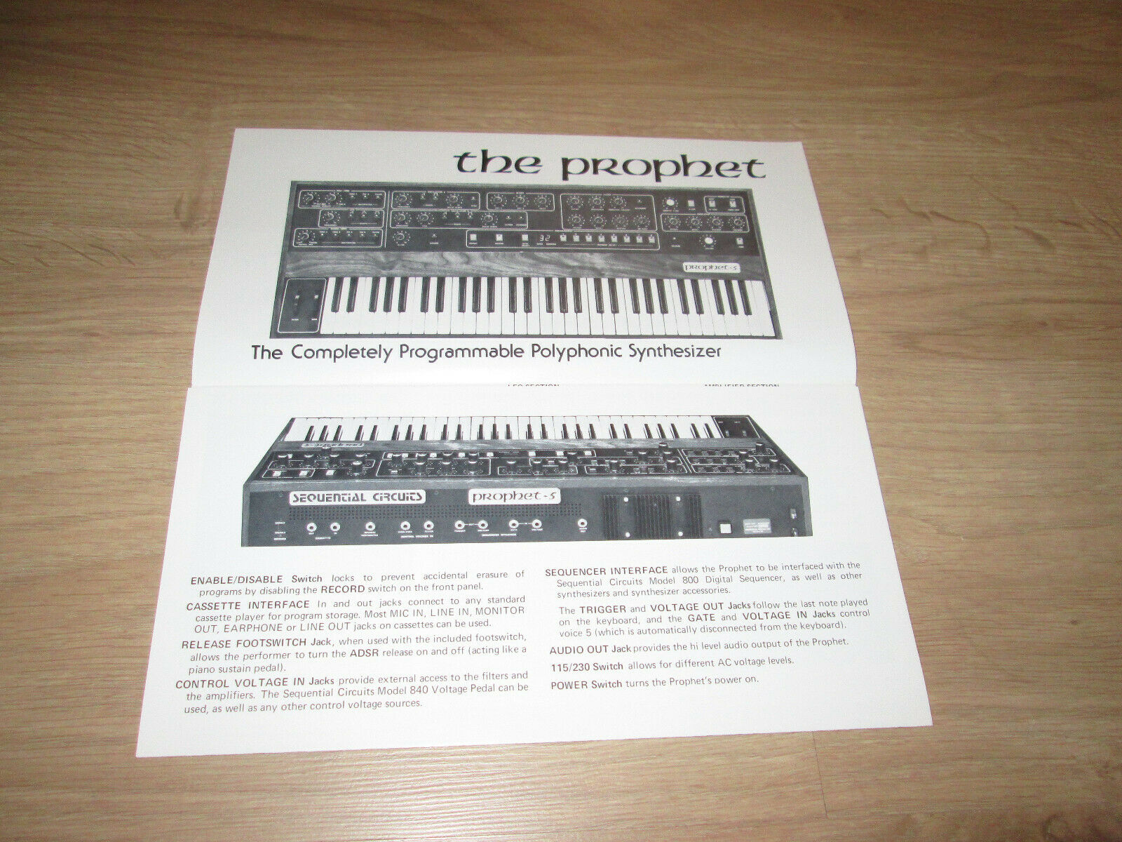 MATRIXSYNTH: Sequential Circuits Prophet-5 Fold-Out Brochure