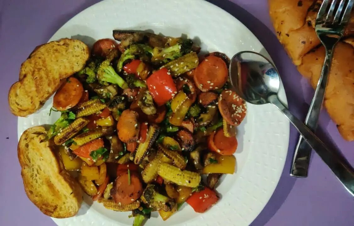 Sautéed Mix Veg Starter | 15 mins Healthy Snack Recipe to eat as a ...