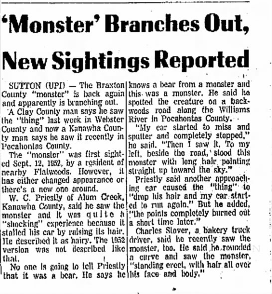 Theresa's Haunted History of the Tri-State: "Braxton Monster" Causes ...