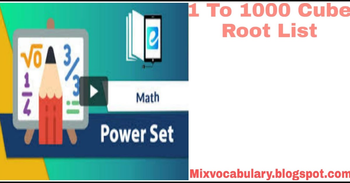 1 To 1000 Cube Root List