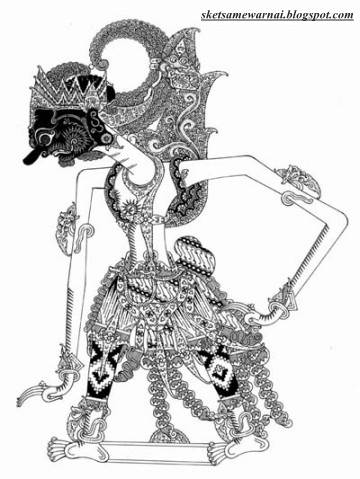Sketsa Mewarnai Gambar Wayang Kulit - Sketsa Mewarnai