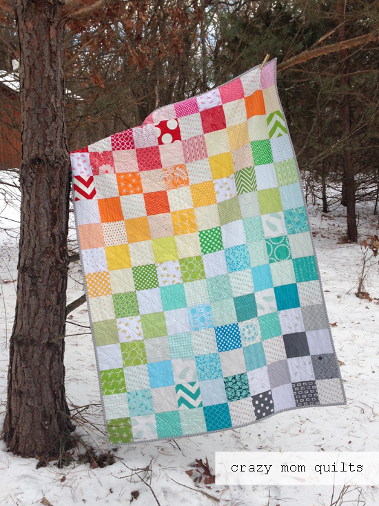 crazy mom quilts: rainbow quilt complete