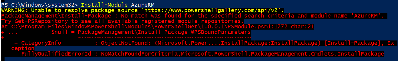 Warning Unable To Resolve Package Source Apiv2