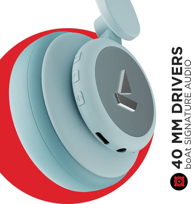 BoAt Rockerz 450 Pro Bluetooth Headset (Aqua Blue, On the Ear)