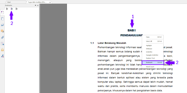 Cara Membuat Bookmark PDF di Foxit Reader - Warung Internet