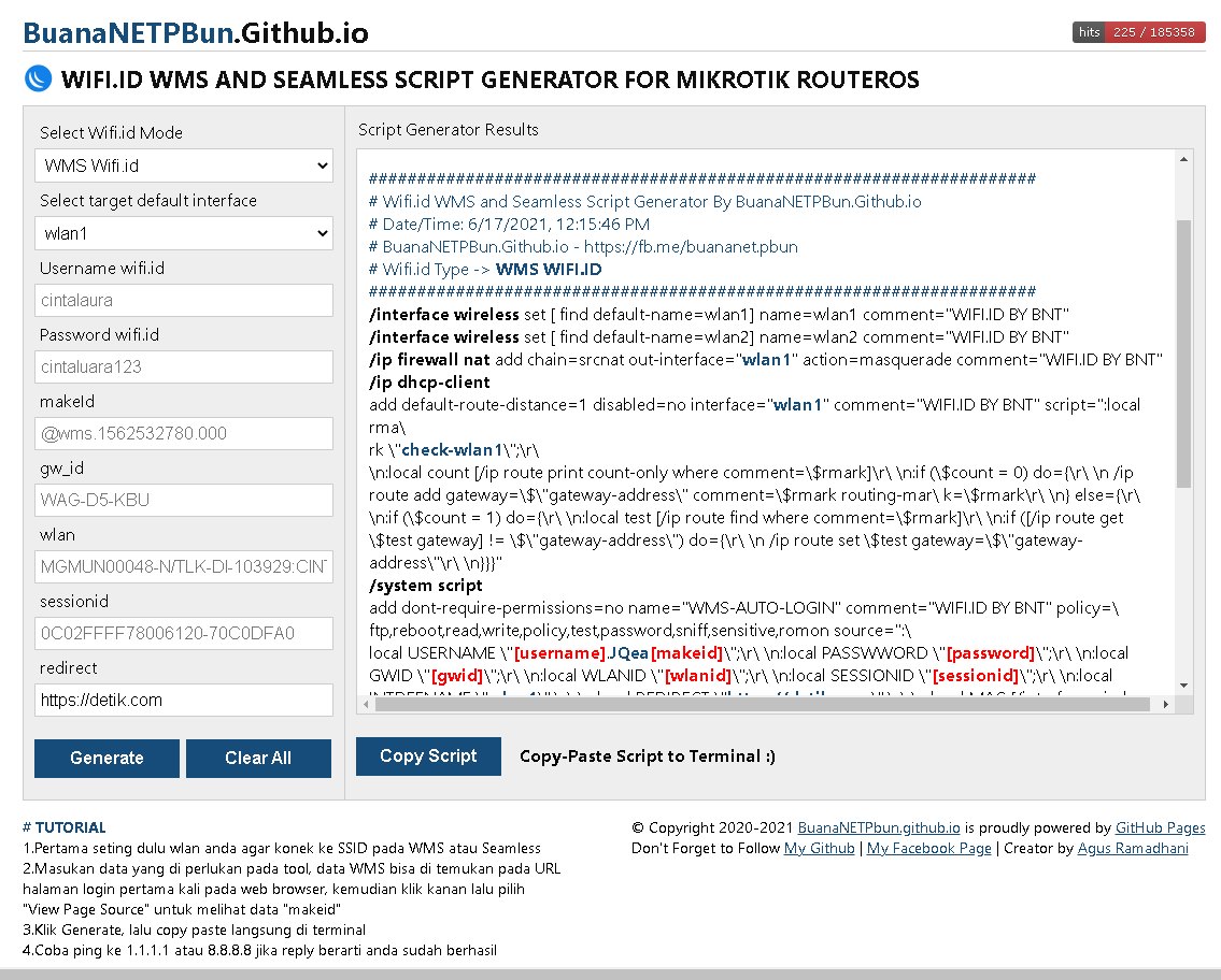 Wifi.ID Seamless and WMS Auto Login Script Generator For MikroTik - O-OM